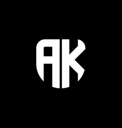 Ak logo monogram with emblem shield style design Vector Image