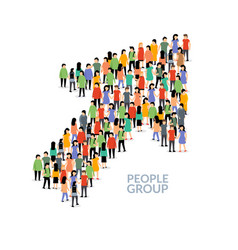 Little people raise a red chart arrow teamwork Vector Image