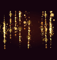 Golden bokeh sparkle glitter lights luxury Vector Image