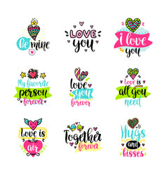 Together forever romantic text Royalty Free Vector Image