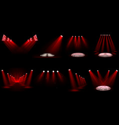 Red spotlights on dark background Royalty Free Vector Image