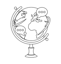 Globe of various languages icon in flat style Vector Image