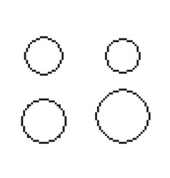 Pixel circles set 9 pixel round template Vector Image