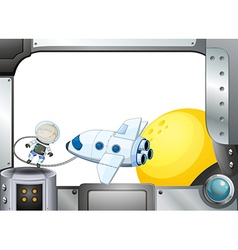 Frame design with airplane flying Royalty Free Vector Image