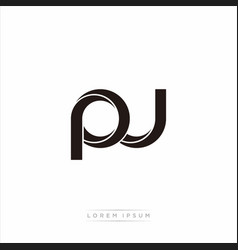 Pj logo letter monogram slash with modern logo Vector Image