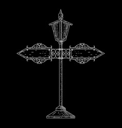 Vintage lamp post sign Royalty Free Vector Image