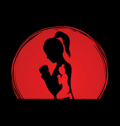 Woman prayer shadow graphic Royalty Free Vector Image