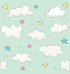 Cute baby cloud pattern and balloons Royalty Free Vector