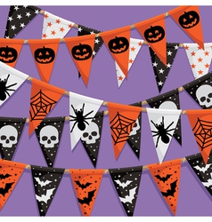 Halloween flags or bunting isolated on white Vector Image