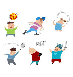 Children activities set of kids doing sports Vector Image