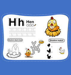 Isolated alphabet letter h hen Royalty Free Vector Image