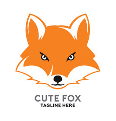 Fox face logo design Royalty Free Vector Image