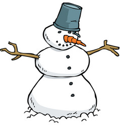 Cute snowman with a broom Royalty Free Vector Image