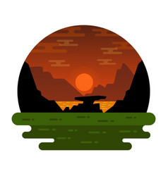 Sunset view Royalty Free Vector Image - VectorStock