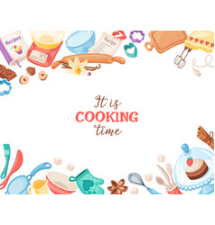 Cartoon baking seamless pattern Royalty Free Vector Image