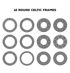 Abstract round frames set twisted design elements Vector Image