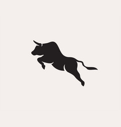 Fighting bull jump logo design inspiration Vector Image