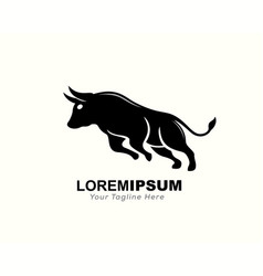 Fighting bull jump logo design inspiration Vector Image