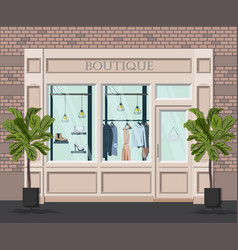 Graphic facade vintage boutique detailed Vector Image