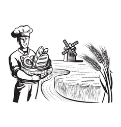 French baker cartoon Royalty Free Vector Image