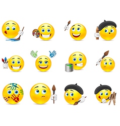 Painter emoticon Royalty Free Vector Image - VectorStock