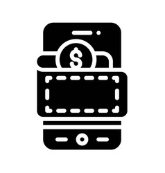 Wallet app icon mobile application Royalty Free Vector Image