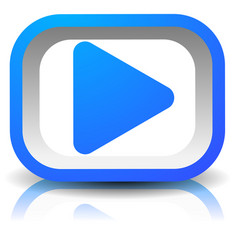 3d rectangular play button with shadow Royalty Free Vector