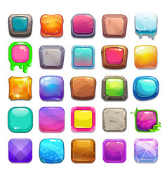 Big set of cartoon colorful square buttons Vector Image