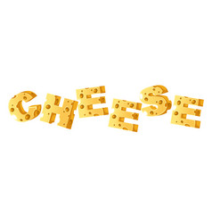 Concept cheese word food style letters flat Vector Image