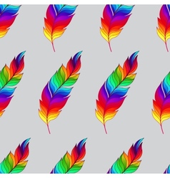 Colorful seamless pattern with feathers Royalty Free Vector