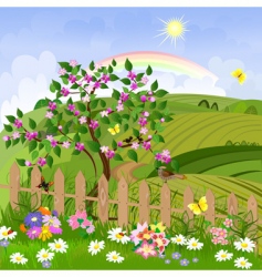 Spring landscape Royalty Free Vector Image - VectorStock