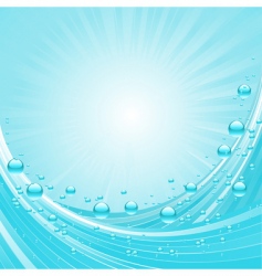 Water bubbles border over blue Royalty Free Vector Image