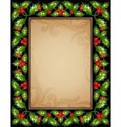 Holly frame Royalty Free Vector Image - VectorStock