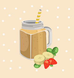 Smoothie cocktail green drink with cucumber Vector Image
