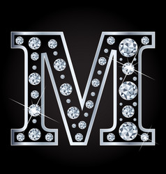 Diamond alphabetic letters of m Royalty Free Vector Image