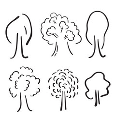 Hand drawn tree symbol isolated Royalty Free Vector Image