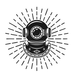 Skull in broken diving helmet Royalty Free Vector Image