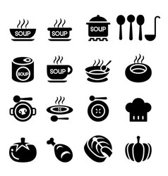 Cook soup collection of bowl full of tasty soup Vector Image