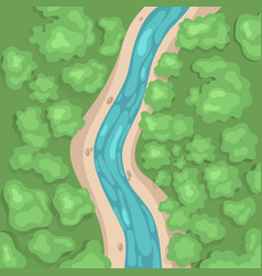 River top view simple graphics Royalty Free Vector Image