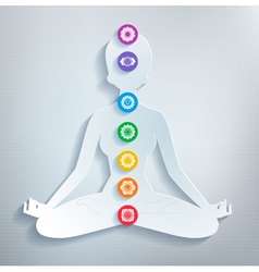 Meditation aura and chakras Royalty Free Vector Image