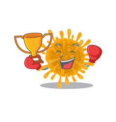 A sporty virus corona cell boxing mascot design Vector Image