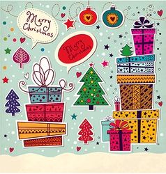 Christmas present stack Royalty Free Vector Image