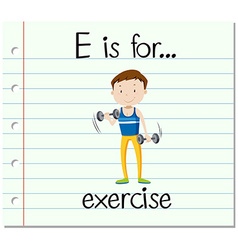 Flashcard letter e is for elbow Royalty Free Vector Image