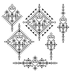 Minimalist tribal line art long patterns Vector Image