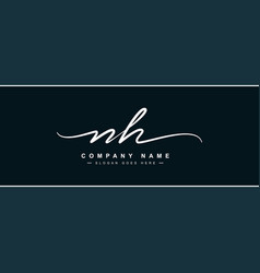 Initial letter nh logo - handwritten signature Vector Image