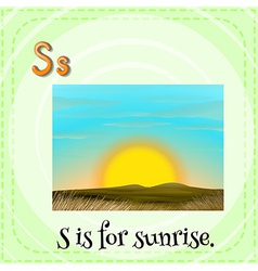 Flashcard letter S is for sun Royalty Free Vector Image