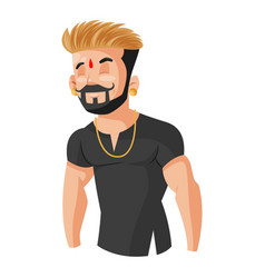 Boy hairstyle hair isolated cartoon design Vector Image