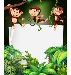 Border design with bear and tree Royalty Free Vector Image