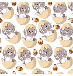 Adorable bunny pattern Royalty Free Vector Image
