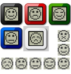 Lcd display pixel font - lowercase characters Vector Image